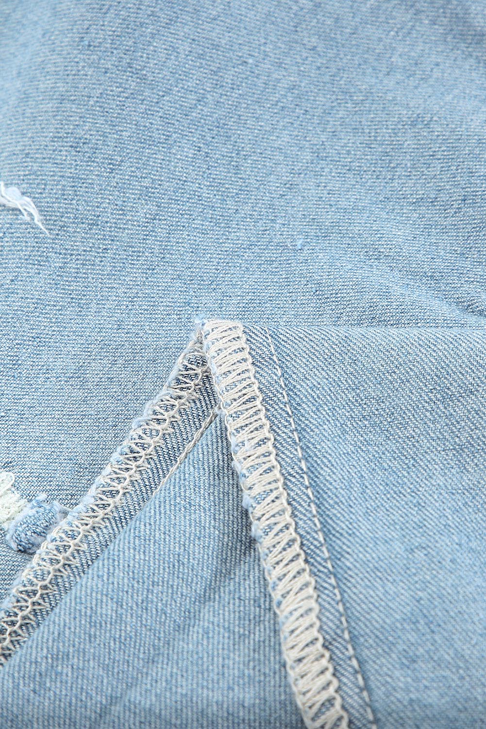 US$ 10.01 - Sky Blue ALICE DISTRESSED DENIM BERMUDA SHORTS - FINAL SALE ...